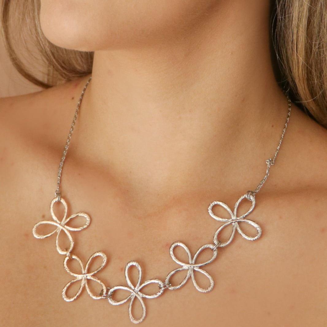 Colar curto com metais folheado a ouro 18k e diamante - Magrini Joias