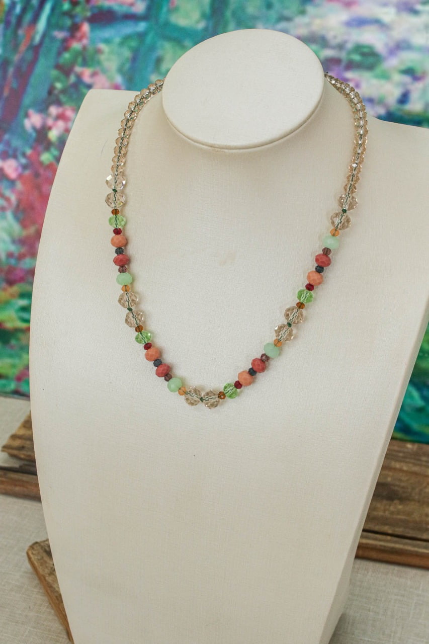 Colar curto com mix de cristais em tons candy color - Magrini Joias